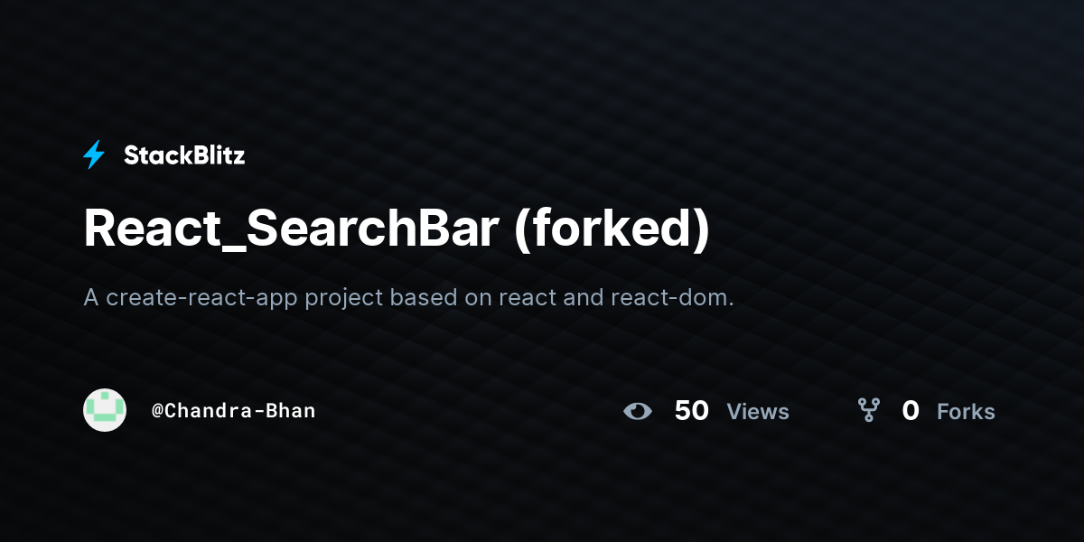 React_SearchBar (forked) - StackBlitz