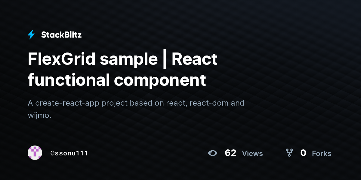 FlexGrid sample | React functional component - StackBlitz