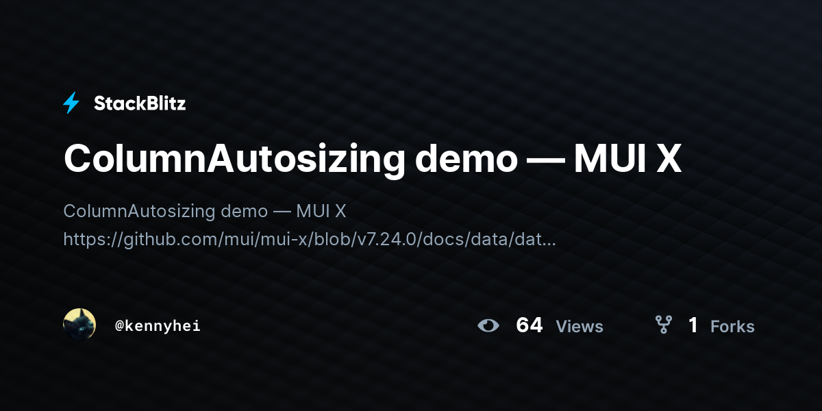 ColumnAutosizing demo — MUI X - StackBlitz