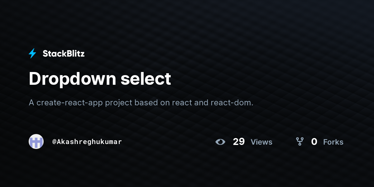 Dropdown select - StackBlitz