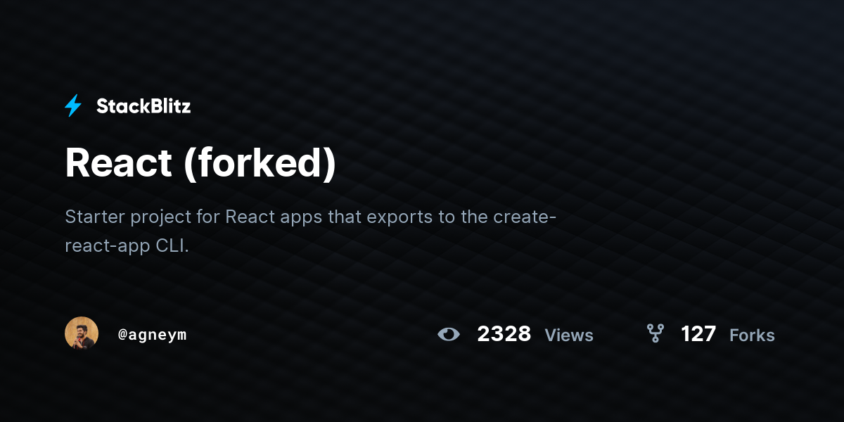 React (forked) - StackBlitz