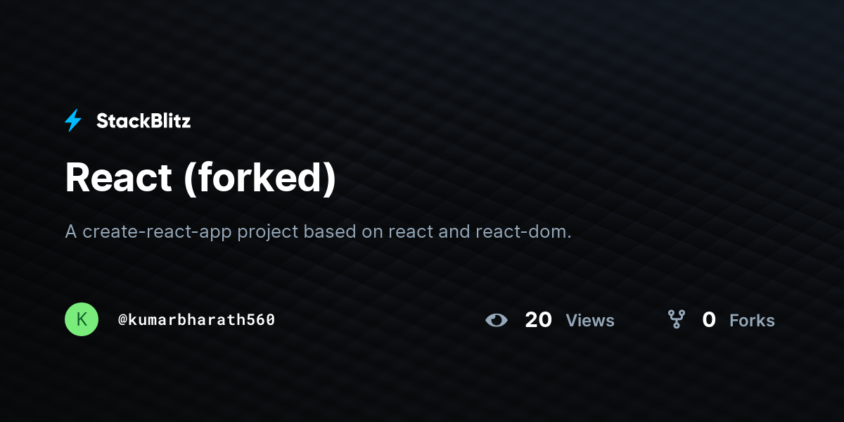 React (forked) - StackBlitz