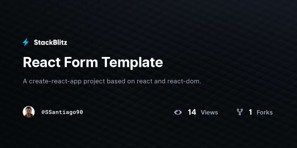 React Form Template - StackBlitz
