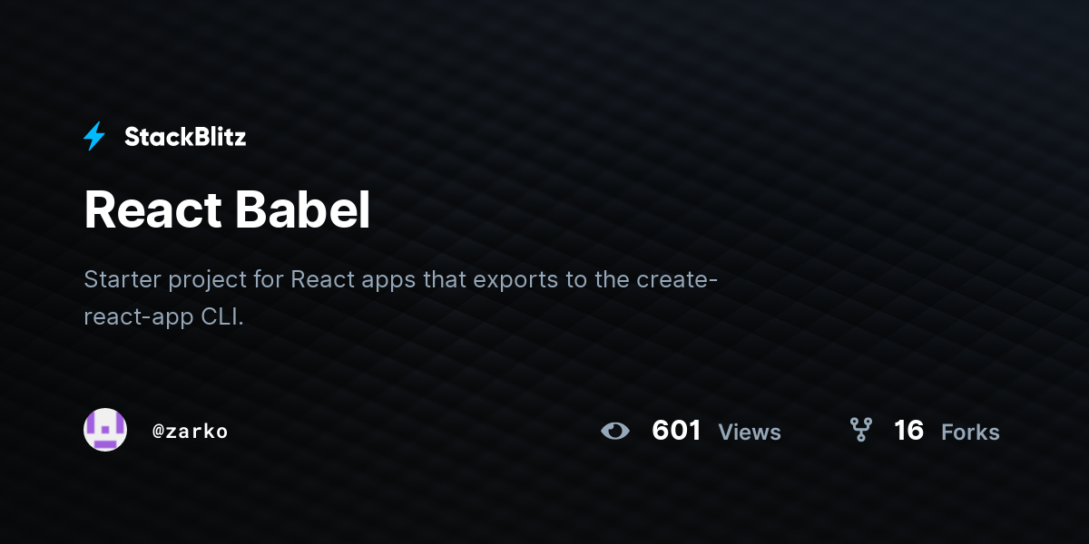 React Babel - StackBlitz