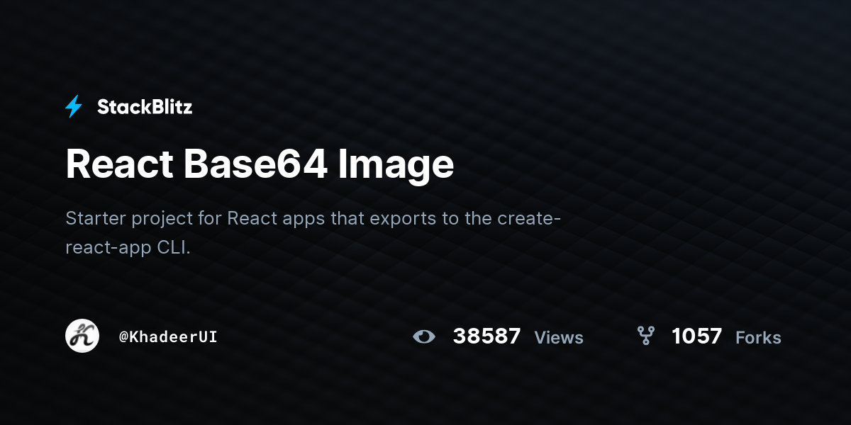 React Base64 Image Stackblitz 