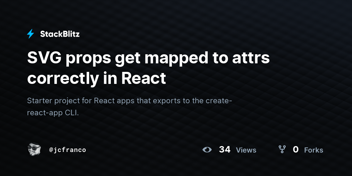 Svg Props Get Mapped To Attrs Correctly In React Stackblitz