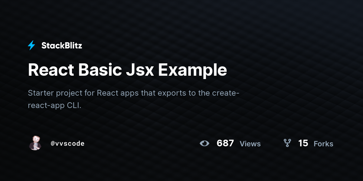React Basic Jsx Example - StackBlitz