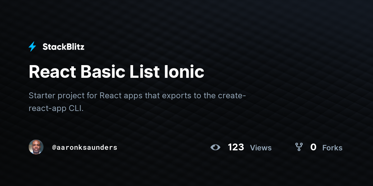 React Basic List Ionic - StackBlitz
