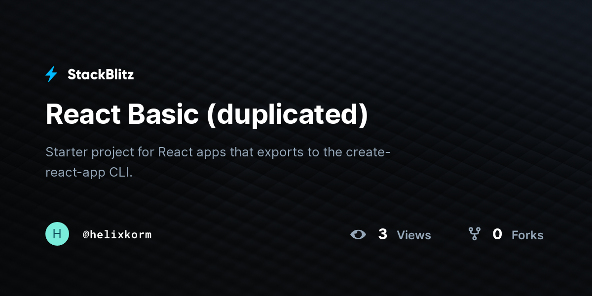 React Basic (duplicated) - StackBlitz