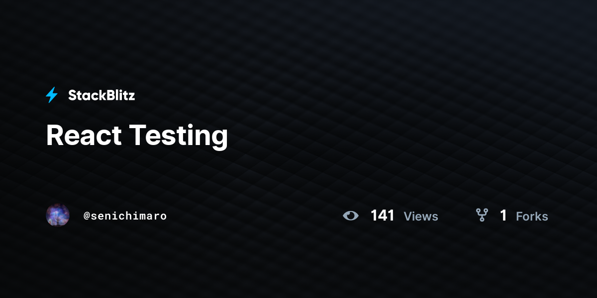 React Testing Stackblitz