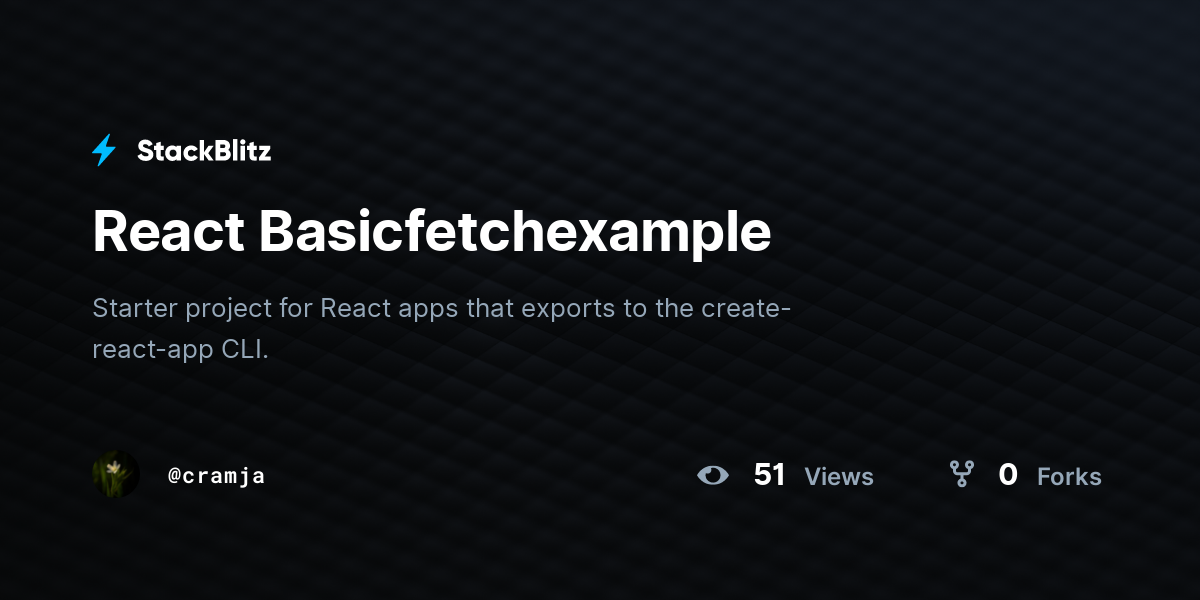 React Basicfetchexample - StackBlitz