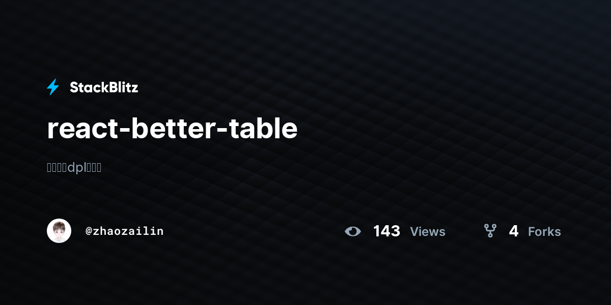 react-better-table - StackBlitz