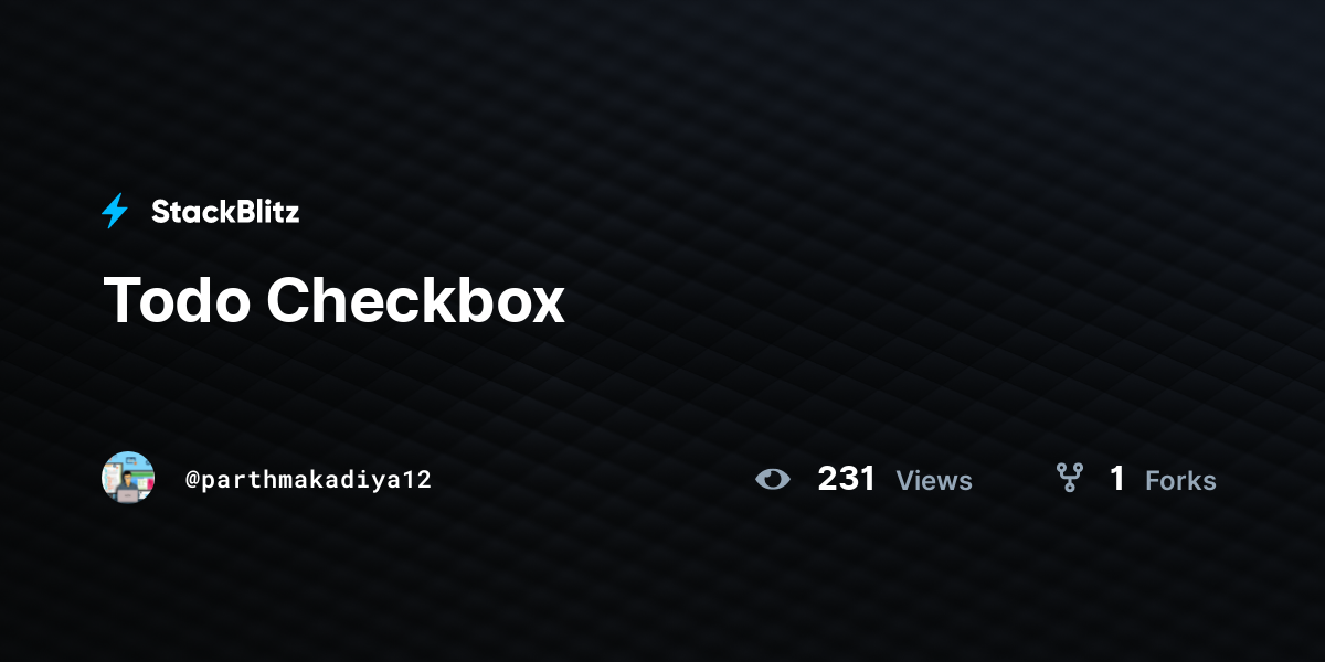 Todo Checkbox - StackBlitz