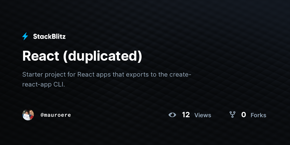 React (duplicated) - StackBlitz