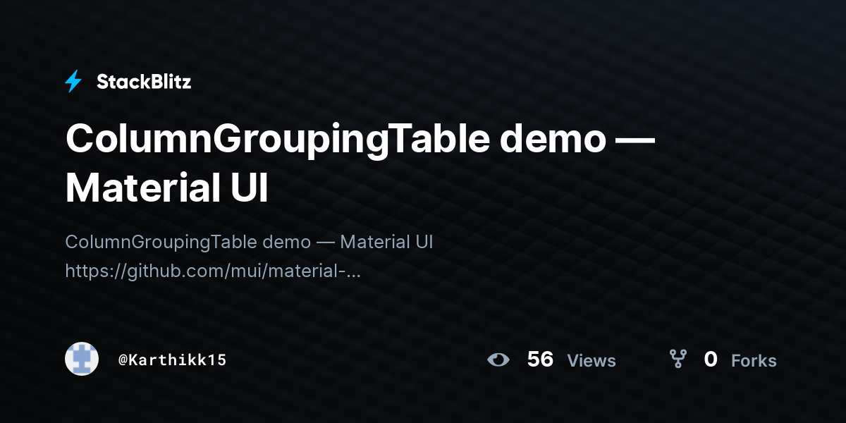 ColumnGroupingTable demo — Material UI - StackBlitz