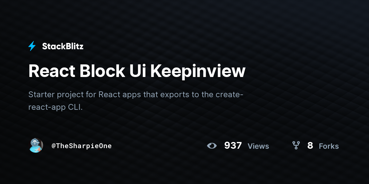 React Block Ui Keepinview - StackBlitz React Block Ui Keepinview - StackBlitz
