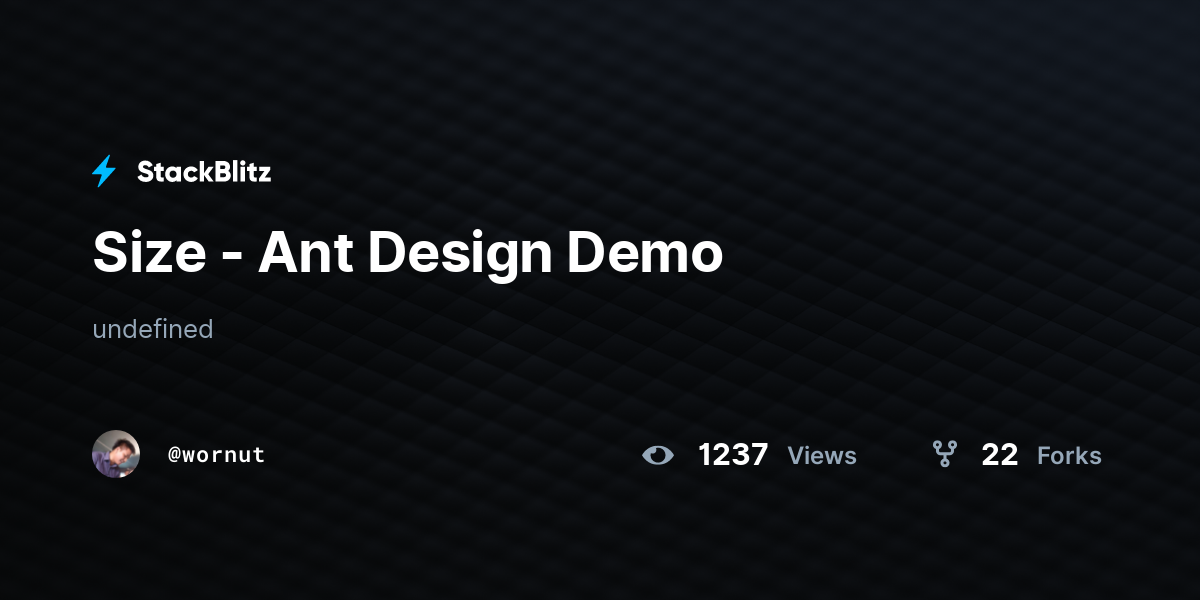 Size - Ant Design Demo - StackBlitz