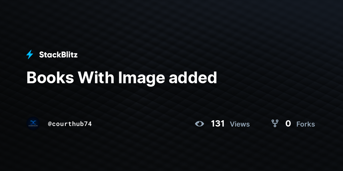 Books With Image added - StackBlitz