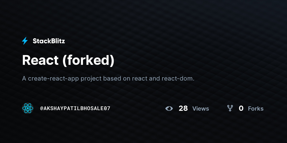 React (forked) - StackBlitz