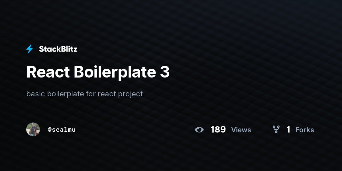 React Boilerplate 3 - StackBlitz
