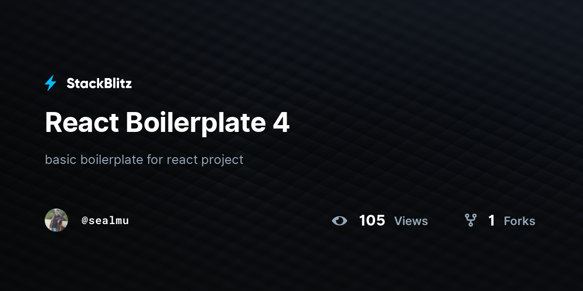 React Boilerplate 4 - StackBlitz