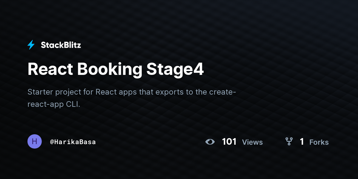 React Booking Stage4 - StackBlitz