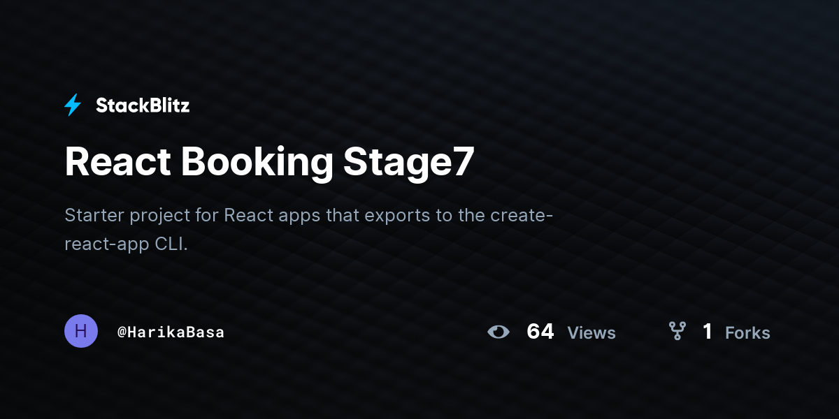 React Booking Stage7 - StackBlitz