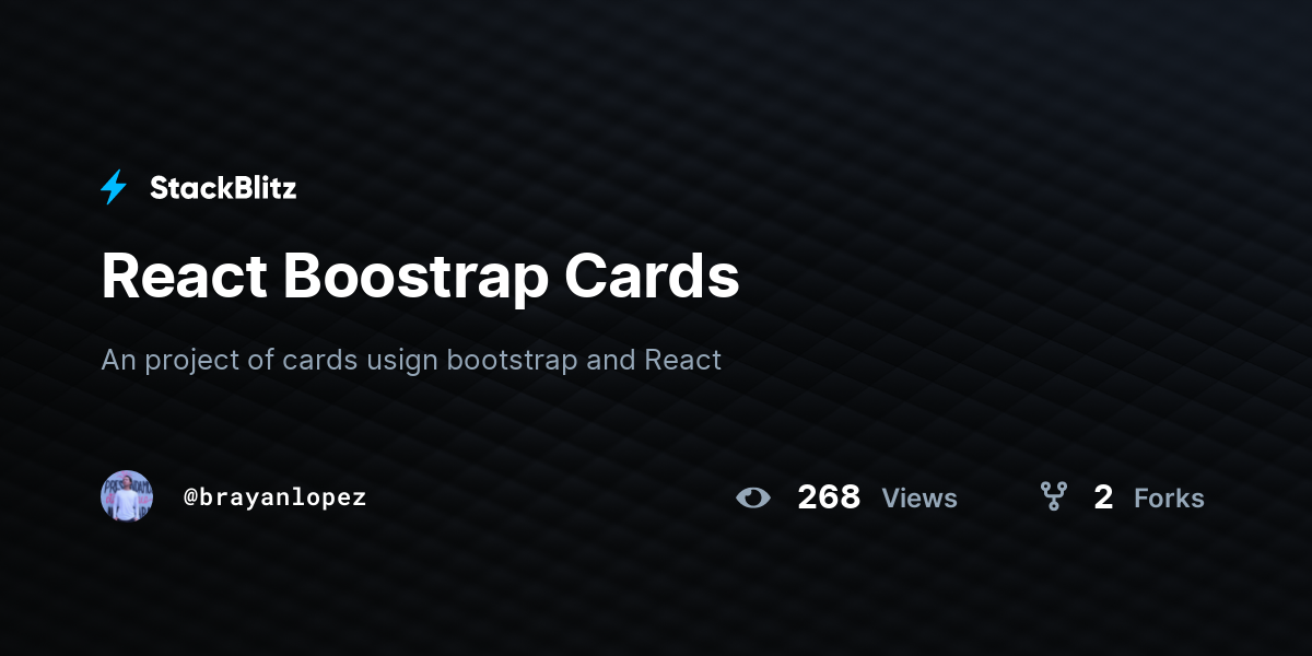 React Boostrap Cards - StackBlitz