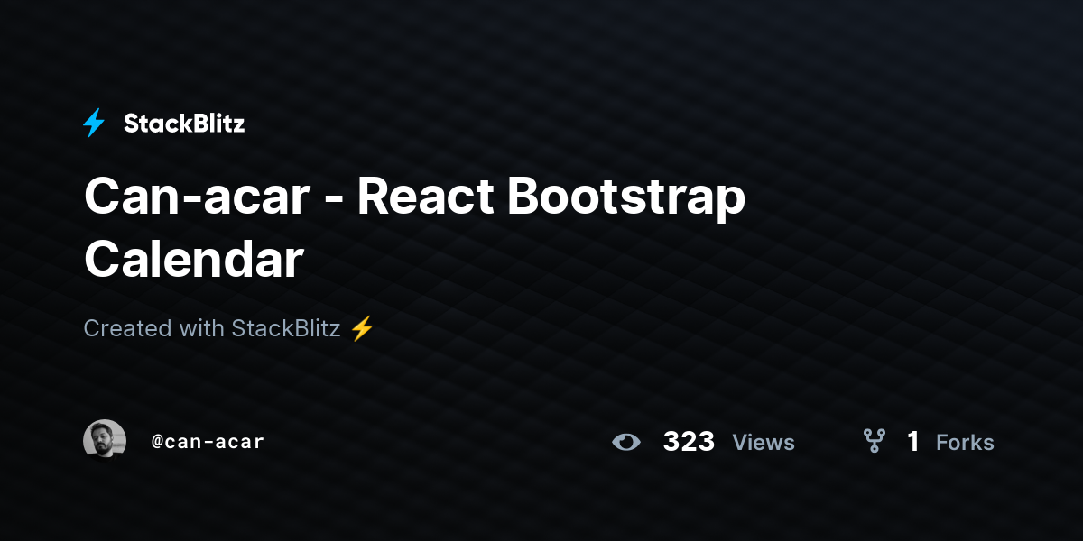 Can-acar - React Bootstrap Calendar - StackBlitz