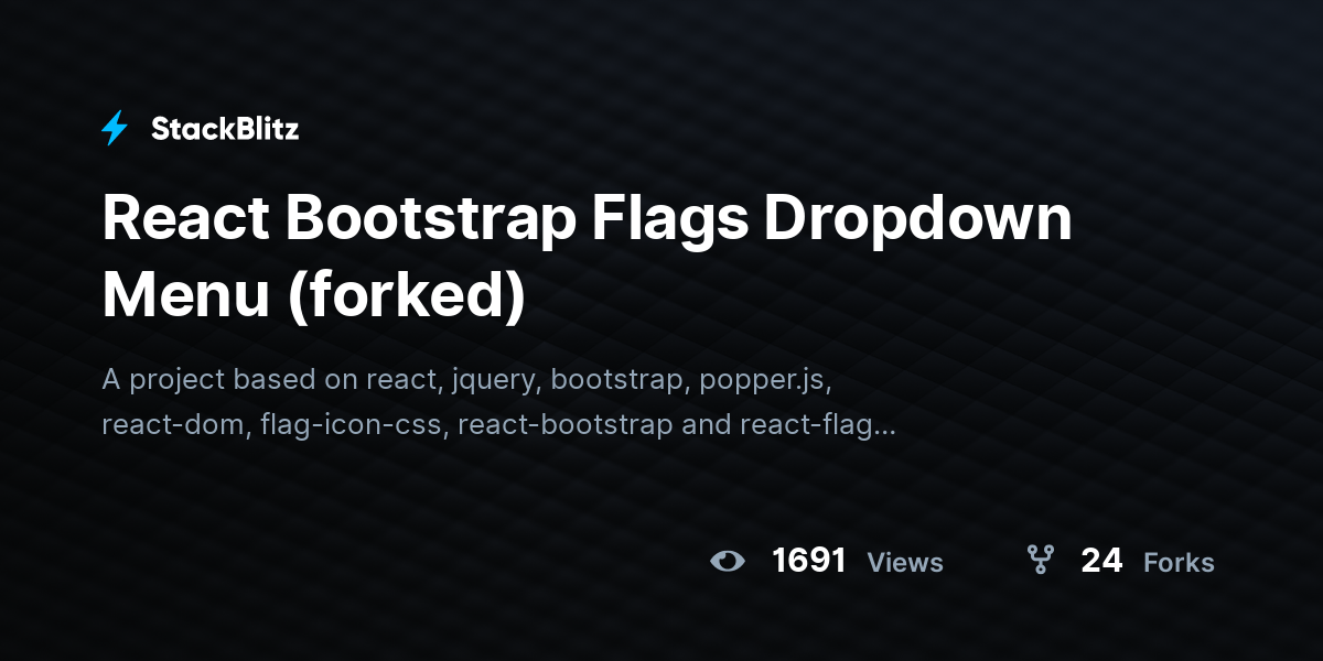 React Bootstrap Flags Dropdown Menu (forked) - StackBlitz