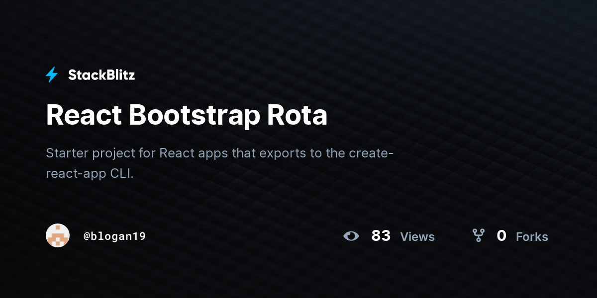React Bootstrap Rota - StackBlitz