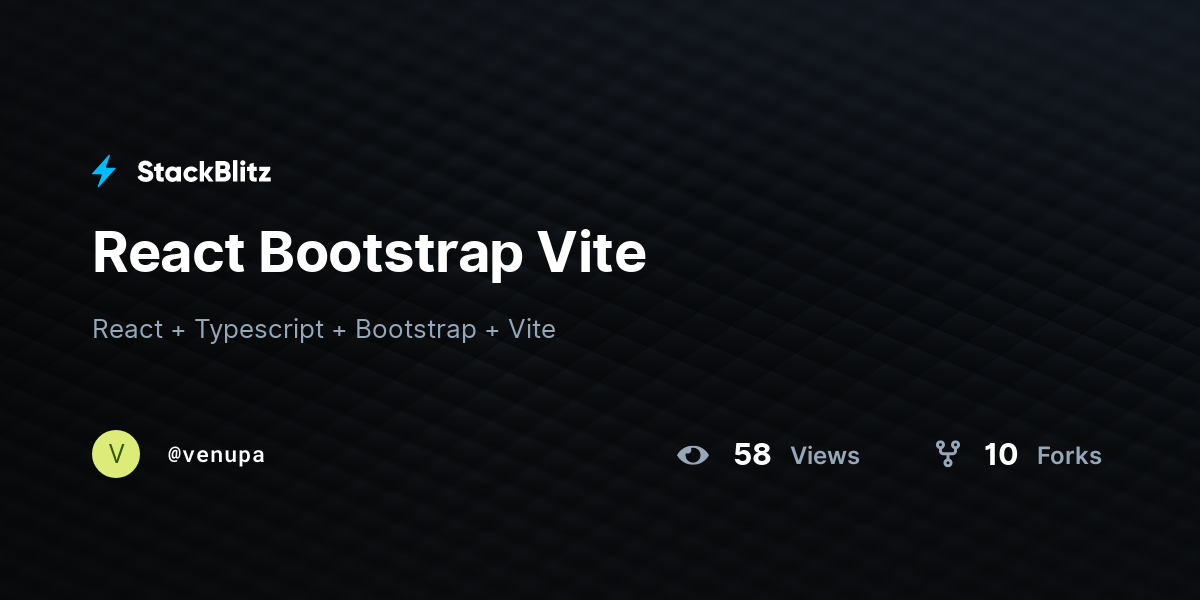 React Bootstrap Vite - StackBlitz