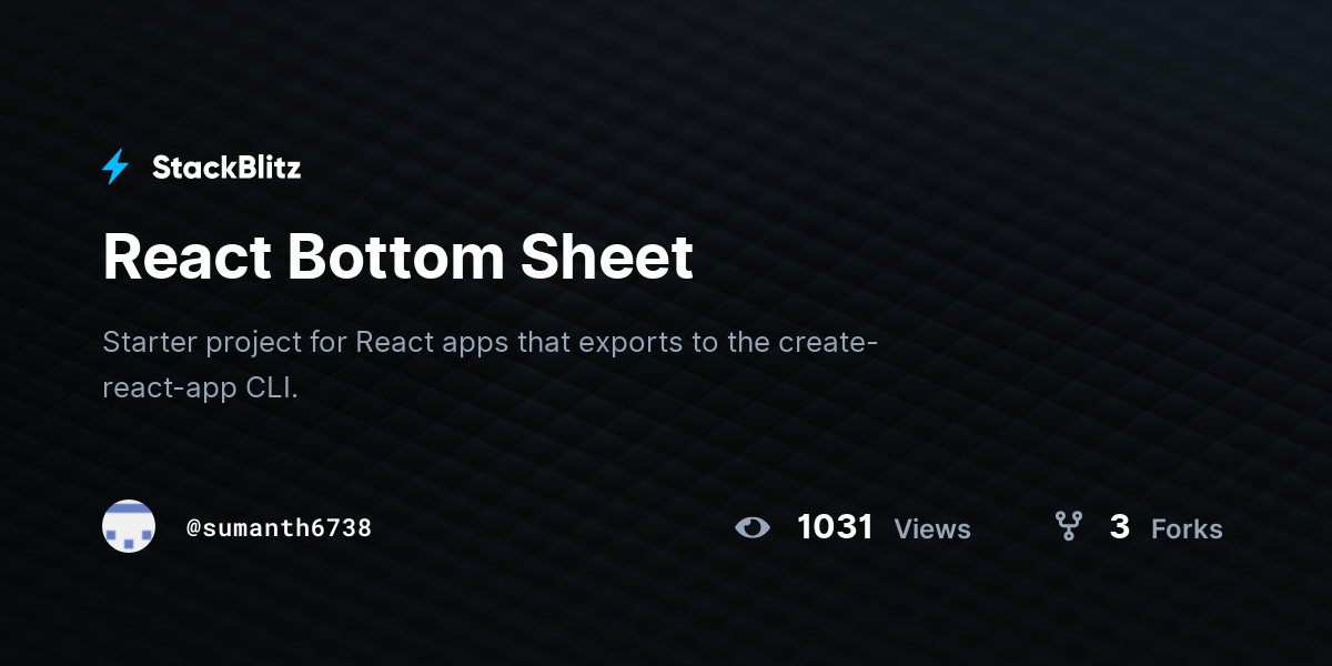 React Bottom Sheet - StackBlitz