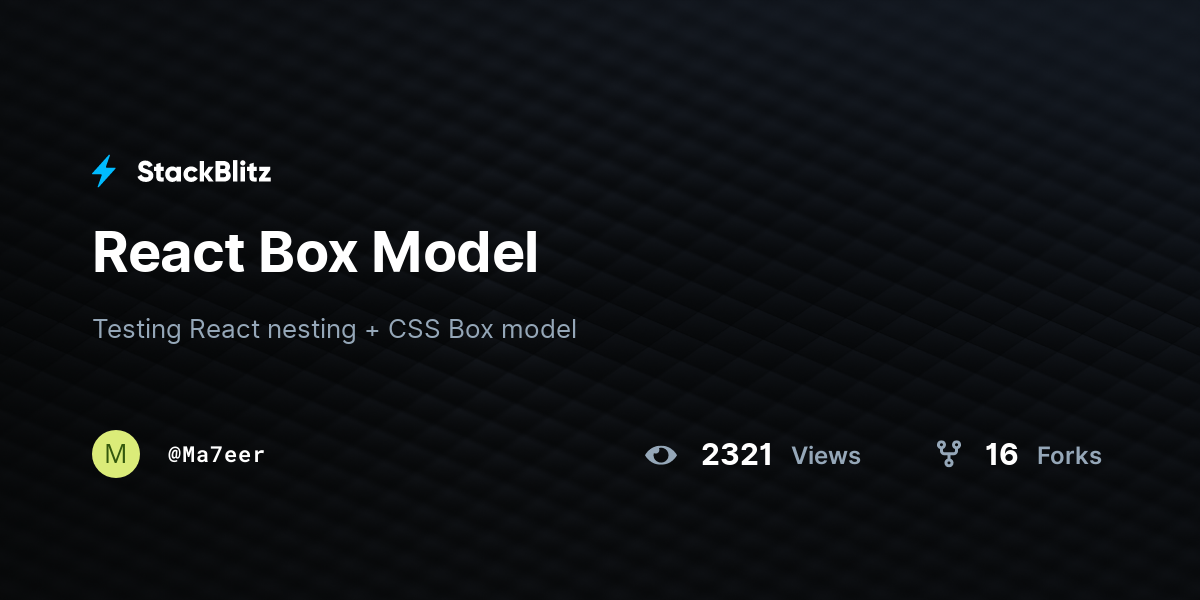 React Box Model - StackBlitz