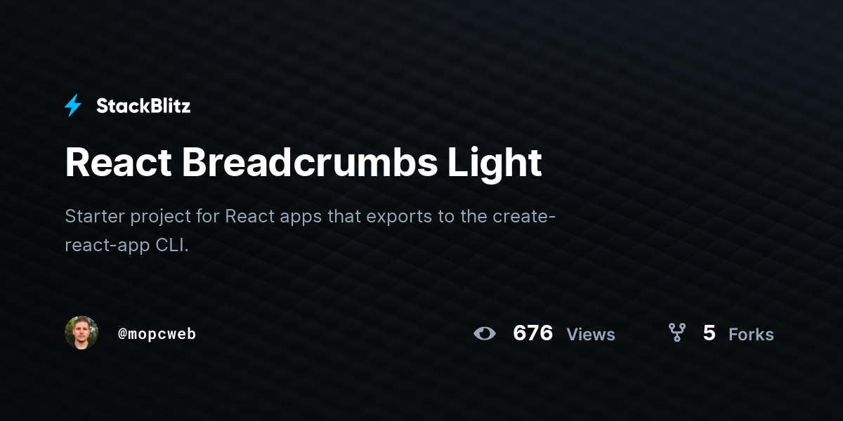 React Breadcrumbs Light - StackBlitz