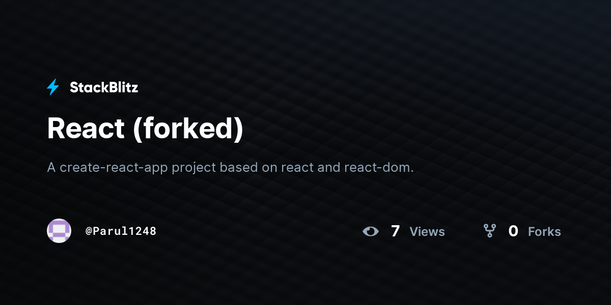 React (forked) - StackBlitz