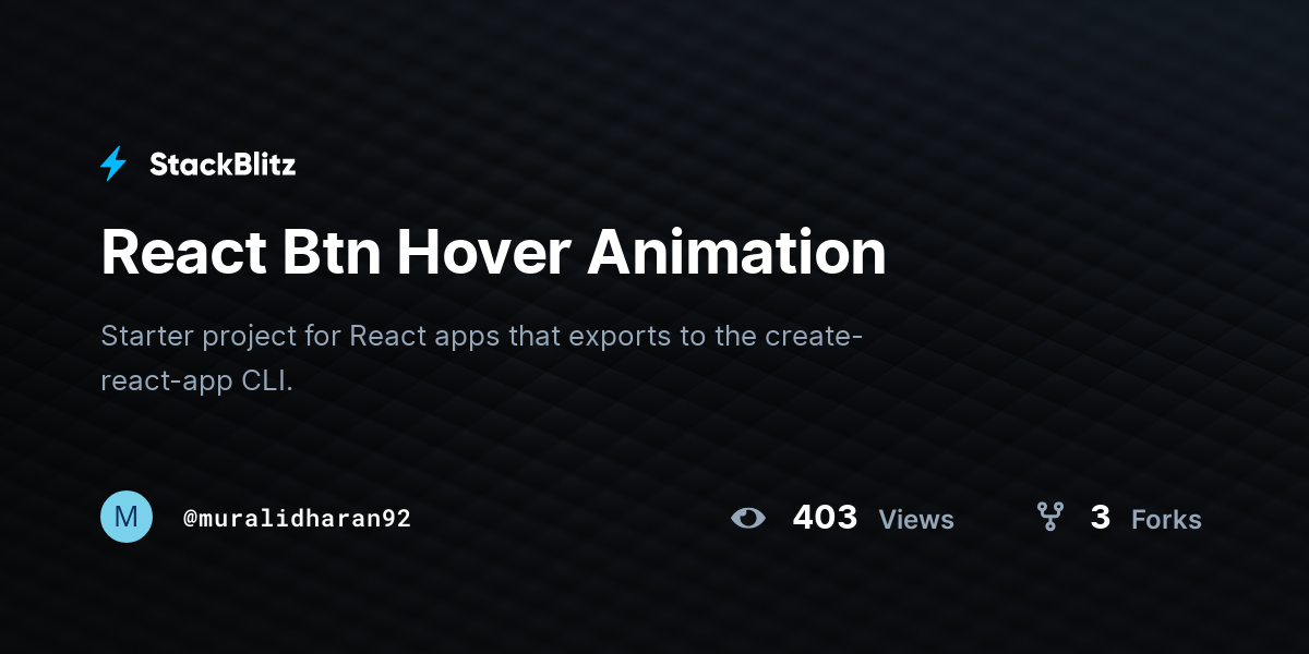 React Btn Hover Animation - StackBlitz