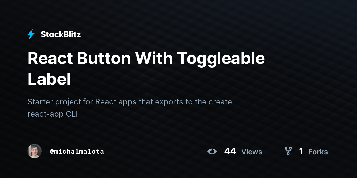 React Button With Toggleable Label - StackBlitz