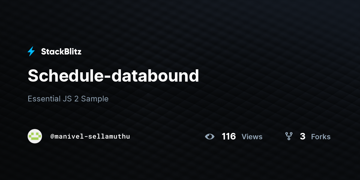 Schedule-databound - StackBlitz