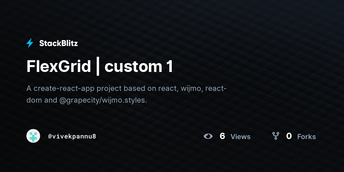 FlexGrid | custom 1 - StackBlitz