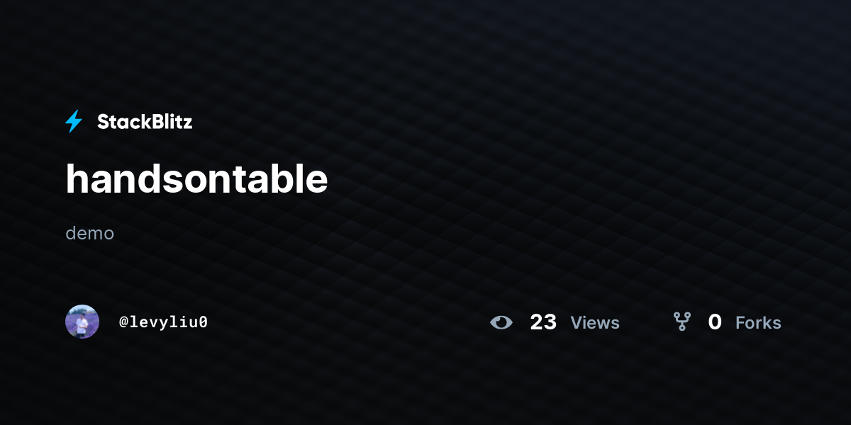 handsontable - StackBlitz