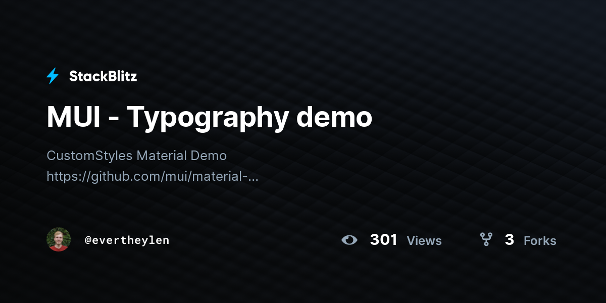 MUI - Typography demo - StackBlitz