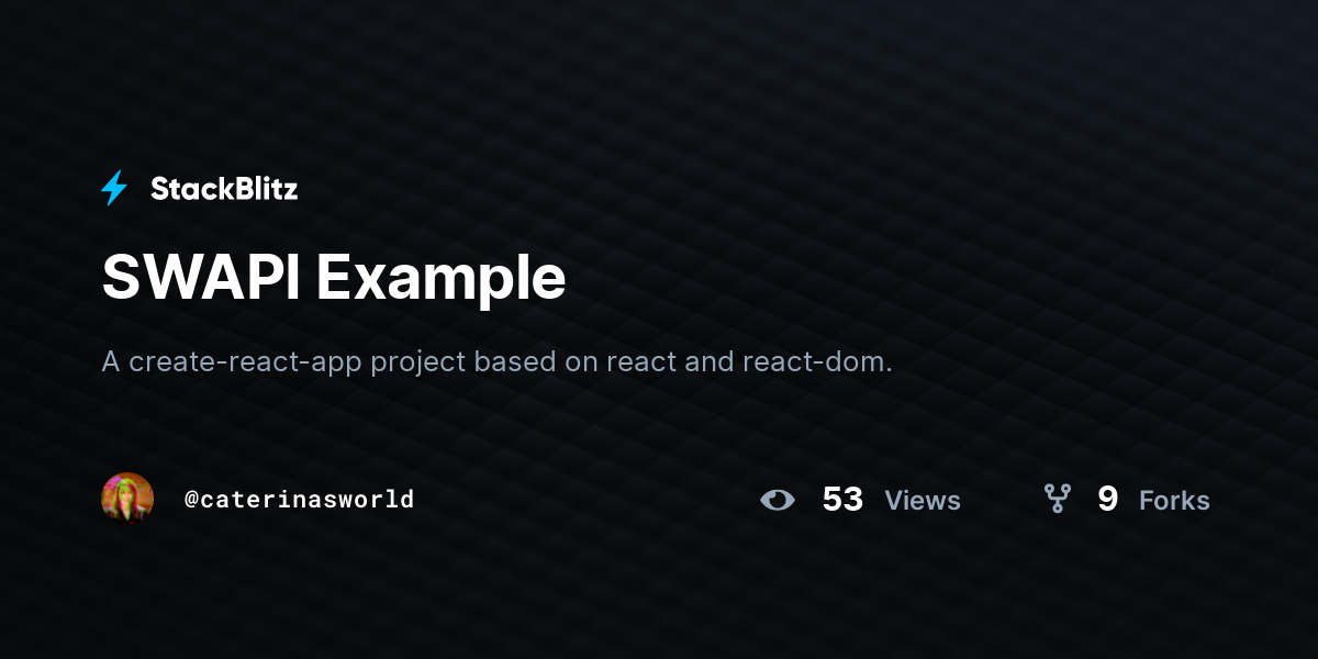 SWAPI Example - StackBlitz