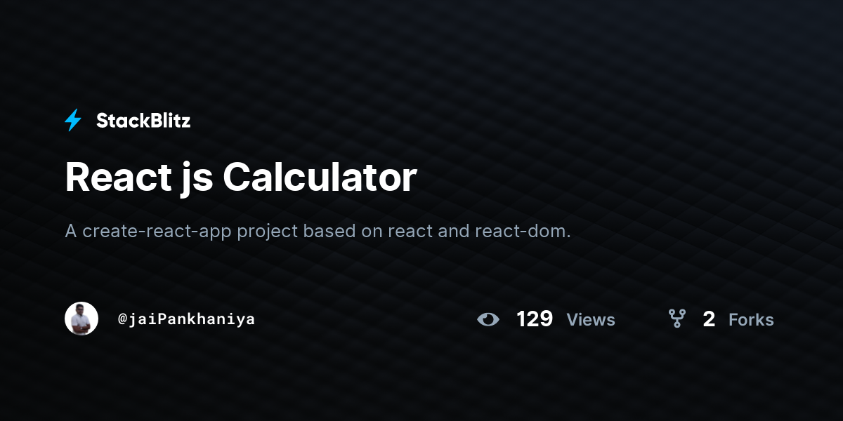 React Js Calculator Stackblitz