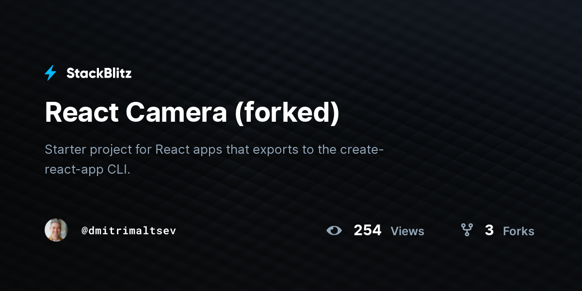 React Camera (forked) - StackBlitz React Camera (forked) - StackBlitz