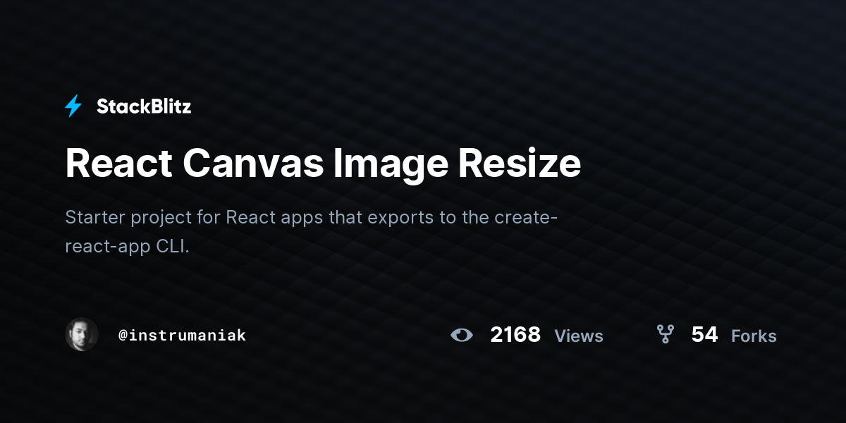 React Canvas Image Resize StackBlitz