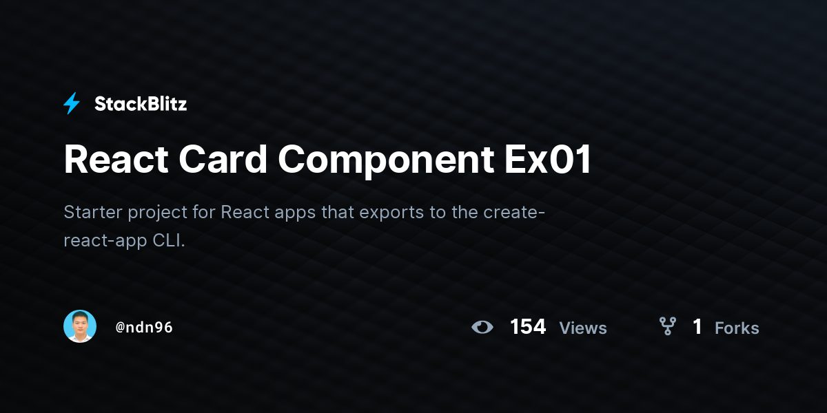 React Card Component Ex01 - StackBlitz