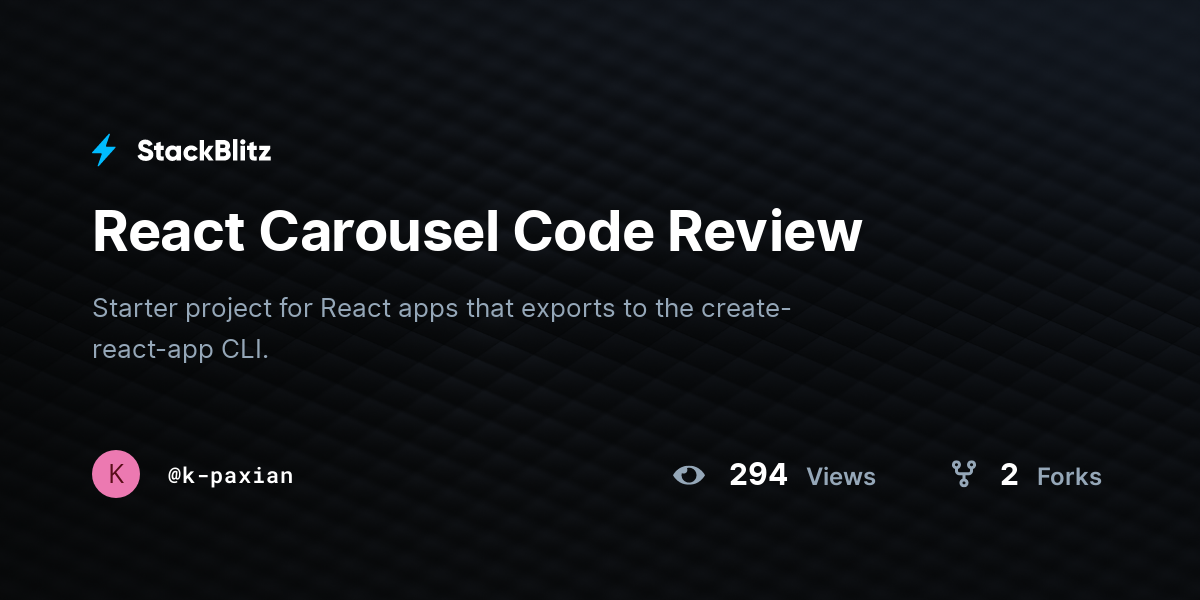 React Carousel Code Review - StackBlitz