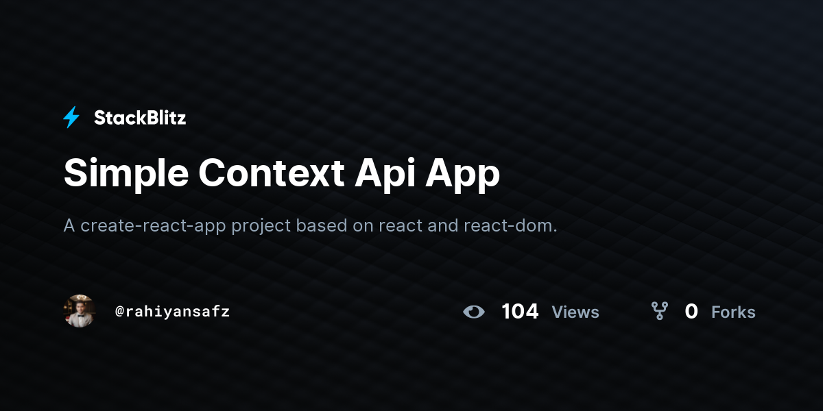 Simple Context Api App - StackBlitz