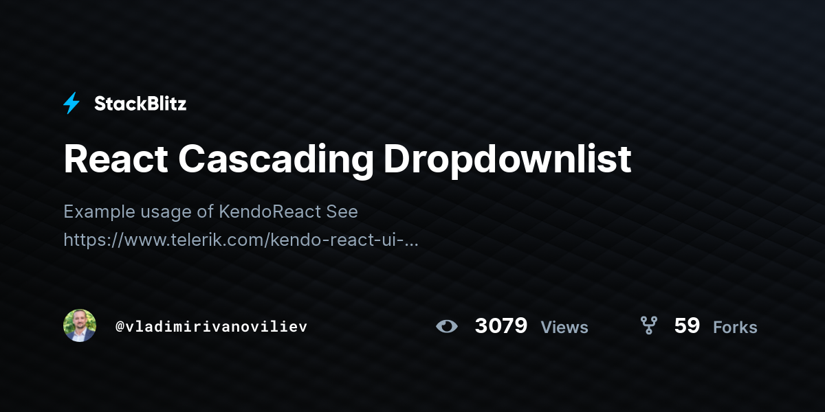 React Cascading Dropdownlist - StackBlitz